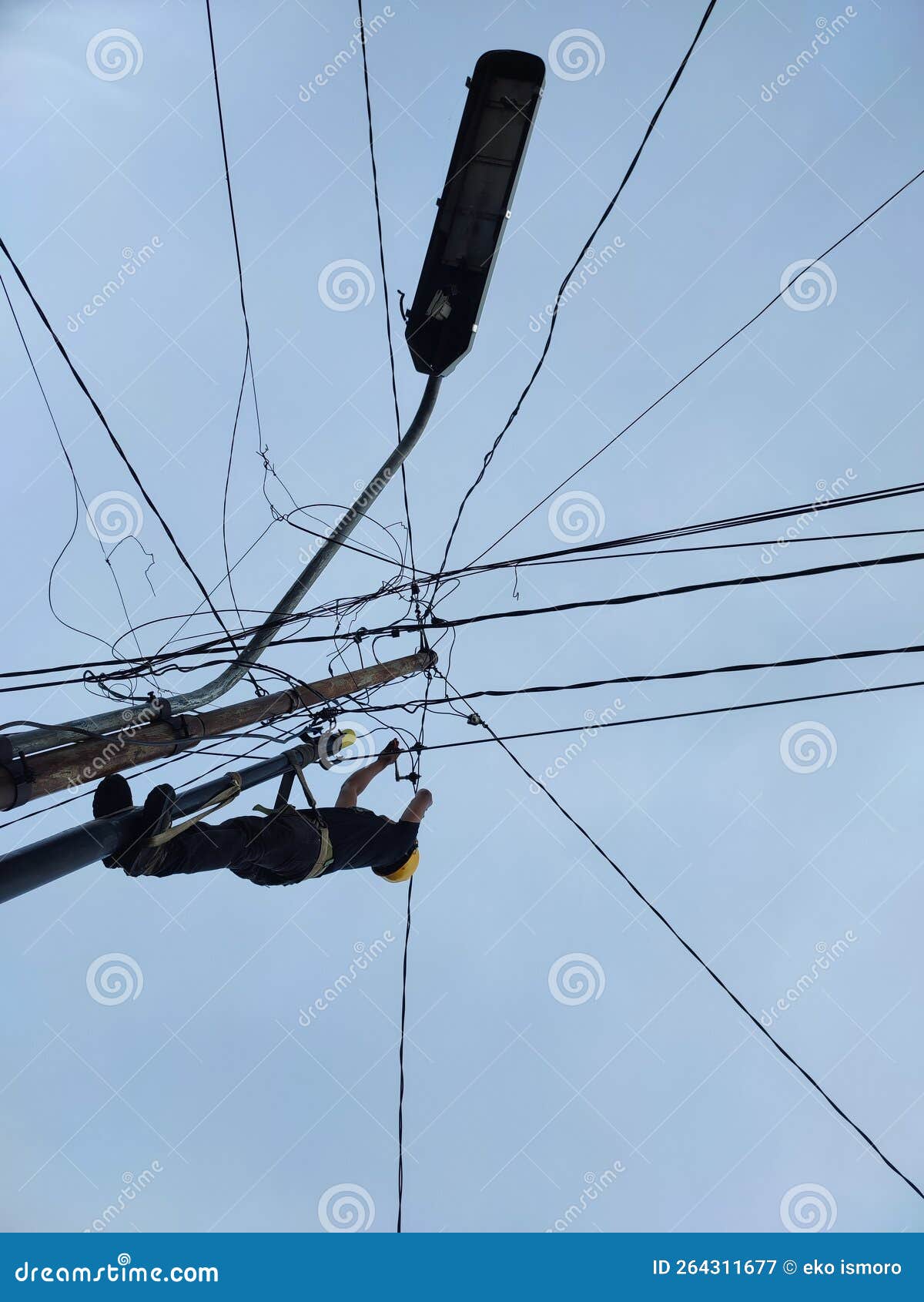 Electrician Installing New Cable for Pln Customer Editorial Photography ...