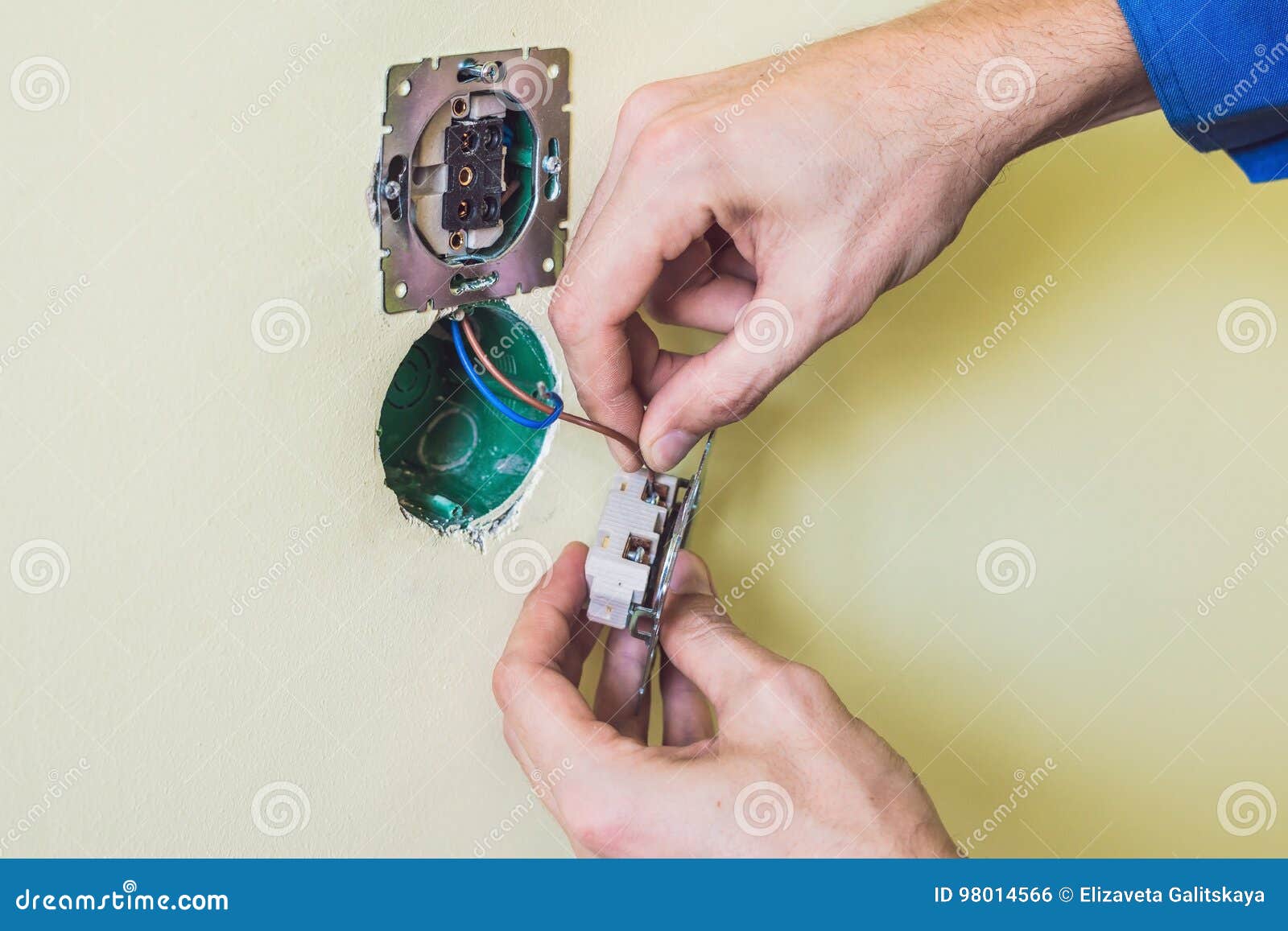 Electrician Installing Socket in New House Stock Photo - Image of ...