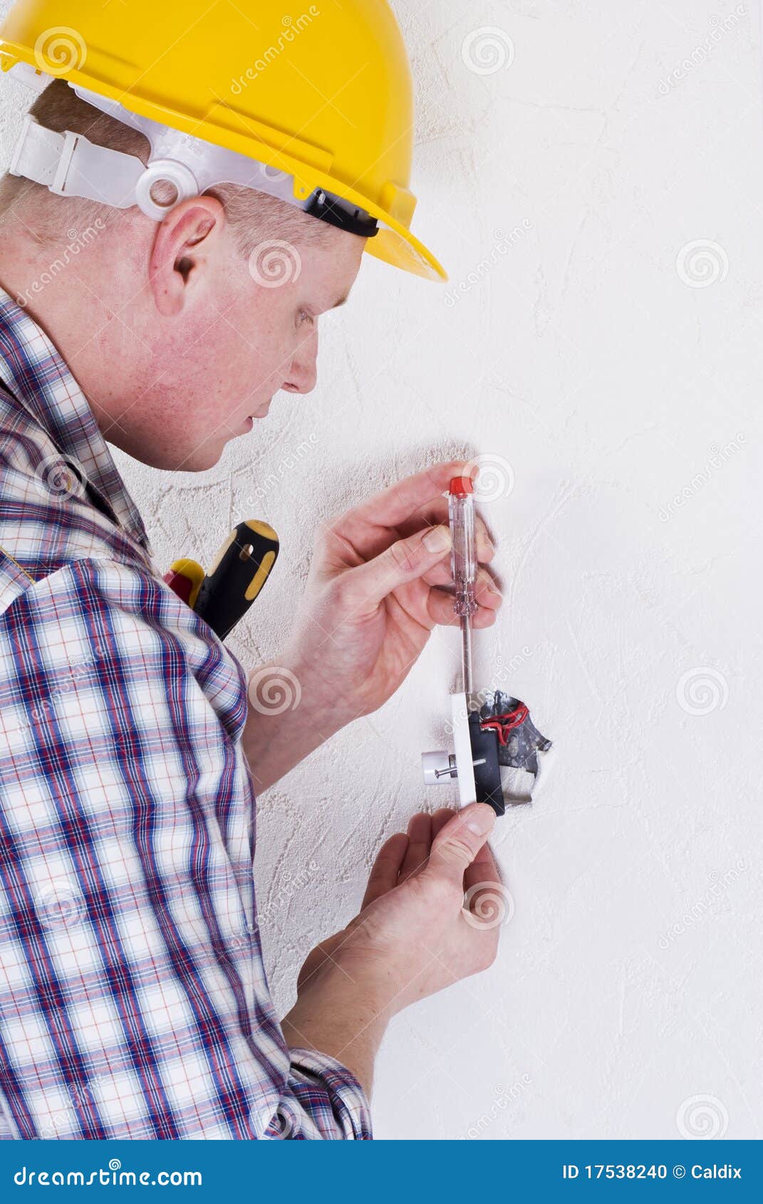 Electrician Installing a Switch Stock Photo - Image of electricity ...