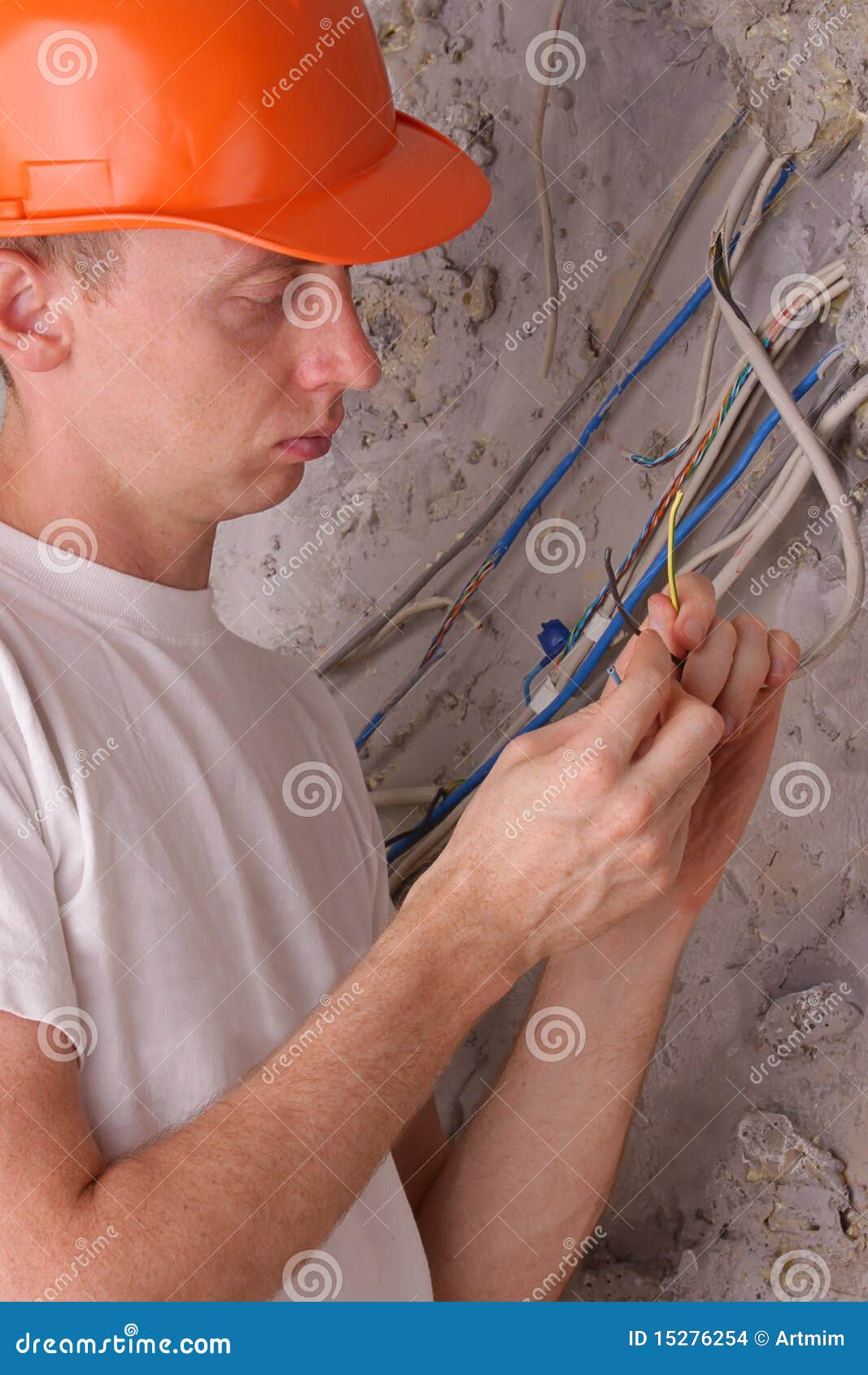 Electrician Insulating the Electric Wires Stock Photo - Image of ...