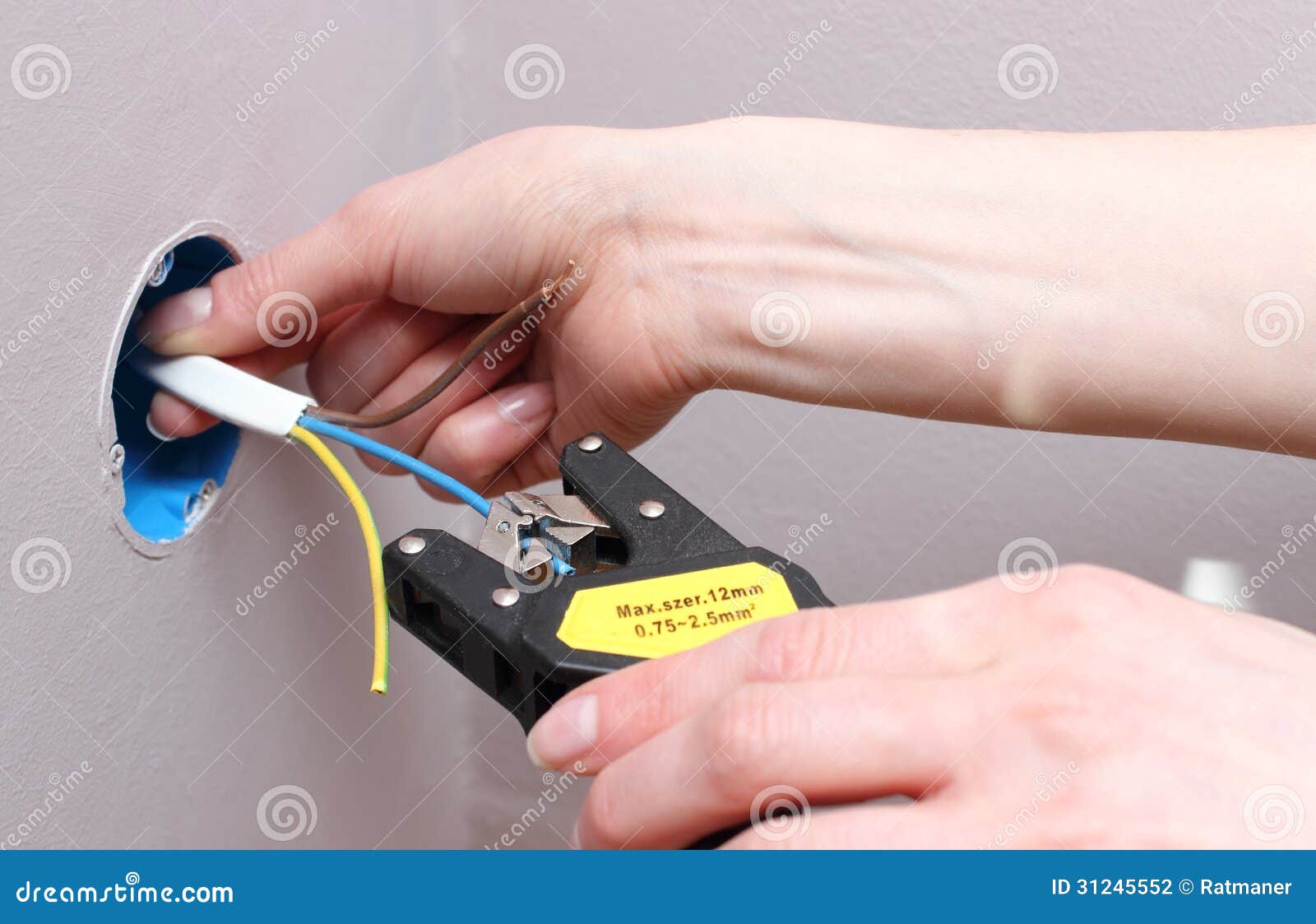 Electrician Insulating Electric Wires Stock Photo - Image of work ...