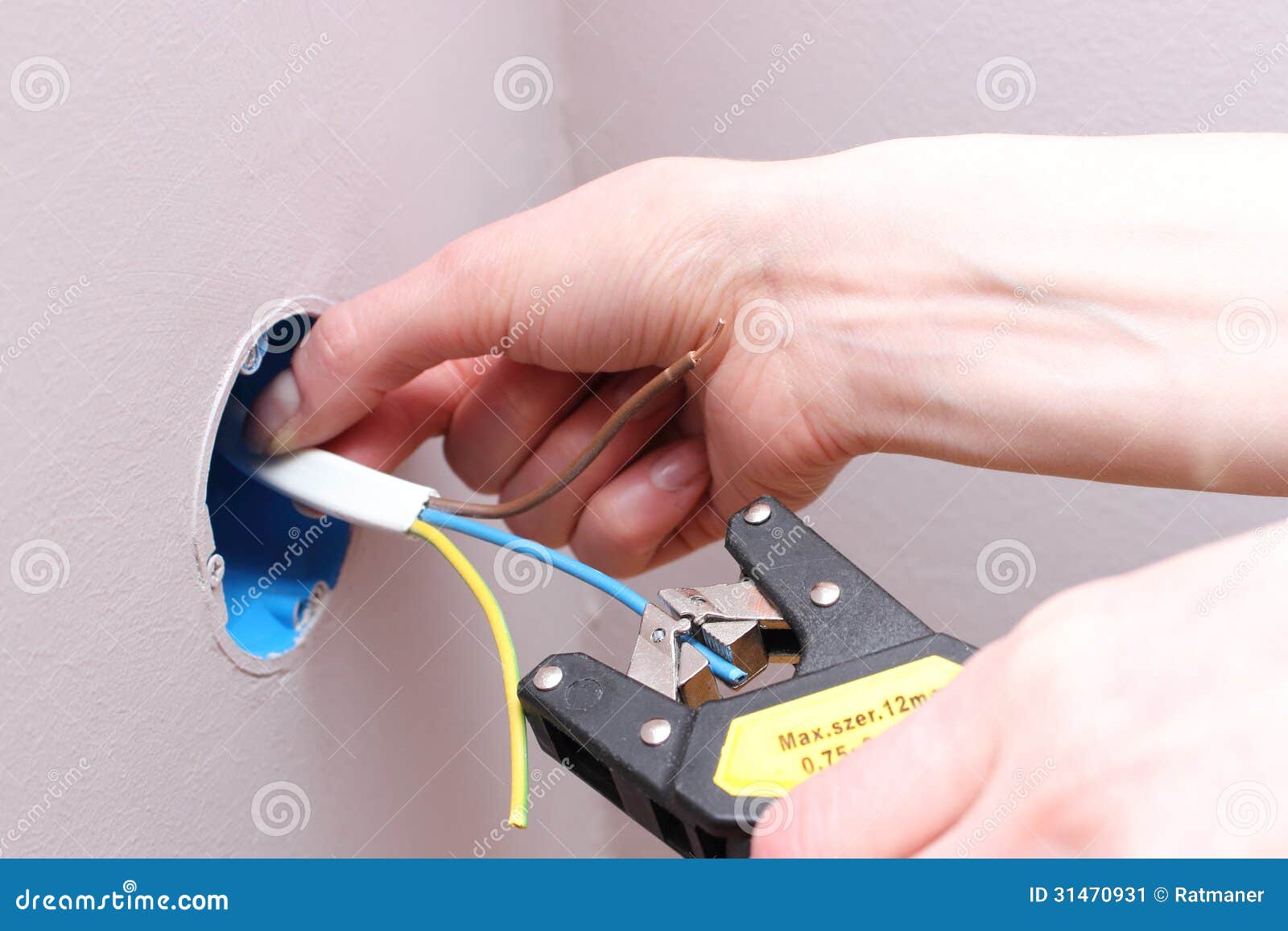 Electrician Insulating Electric Wires Stock Image - Image of repair ...