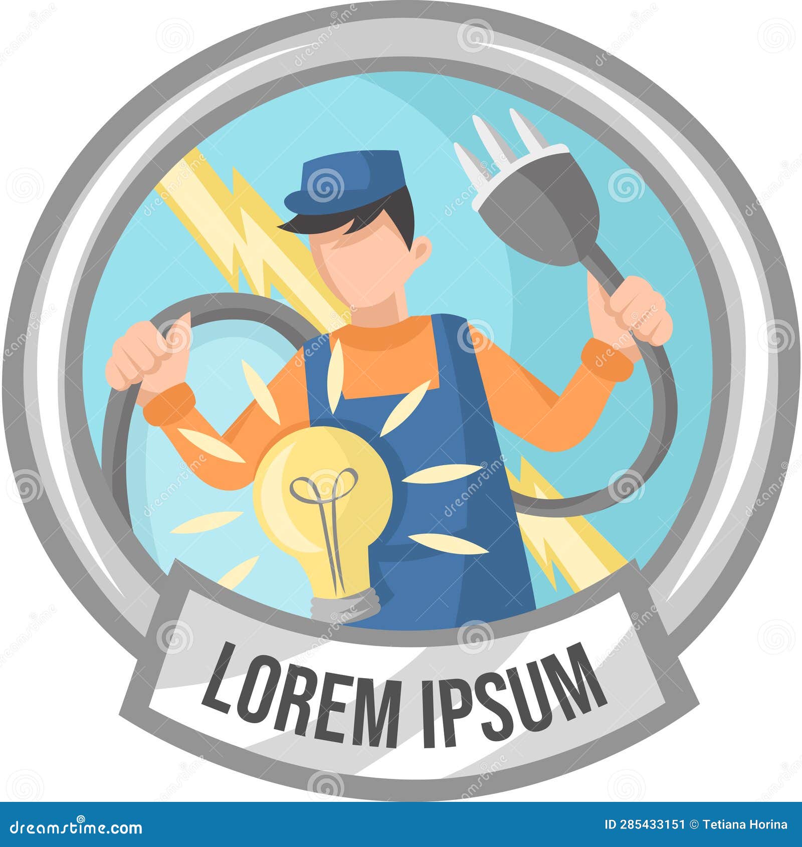 Electrician Services Logo. Logo for Electrician Works - Vector Image ...