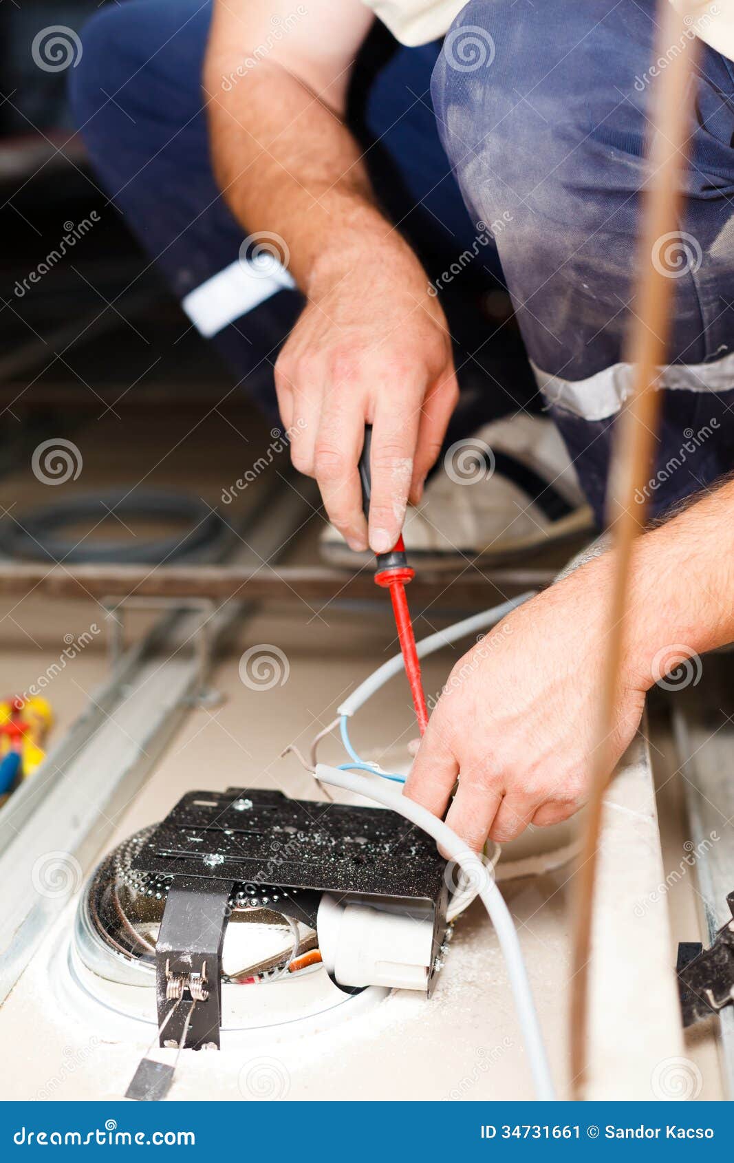Electrician Man Working stock image. Image of enjoy, occupation - 34731661
