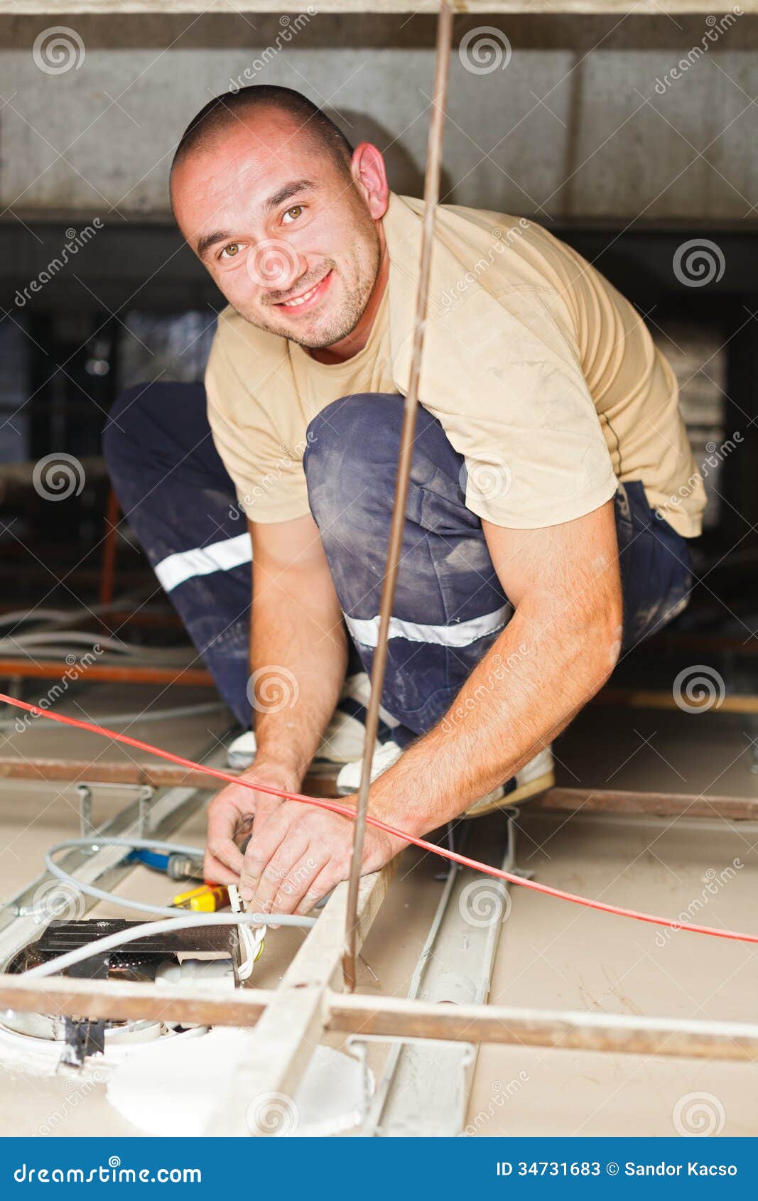 Electrician Man Working stock image. Image of person - 34731683