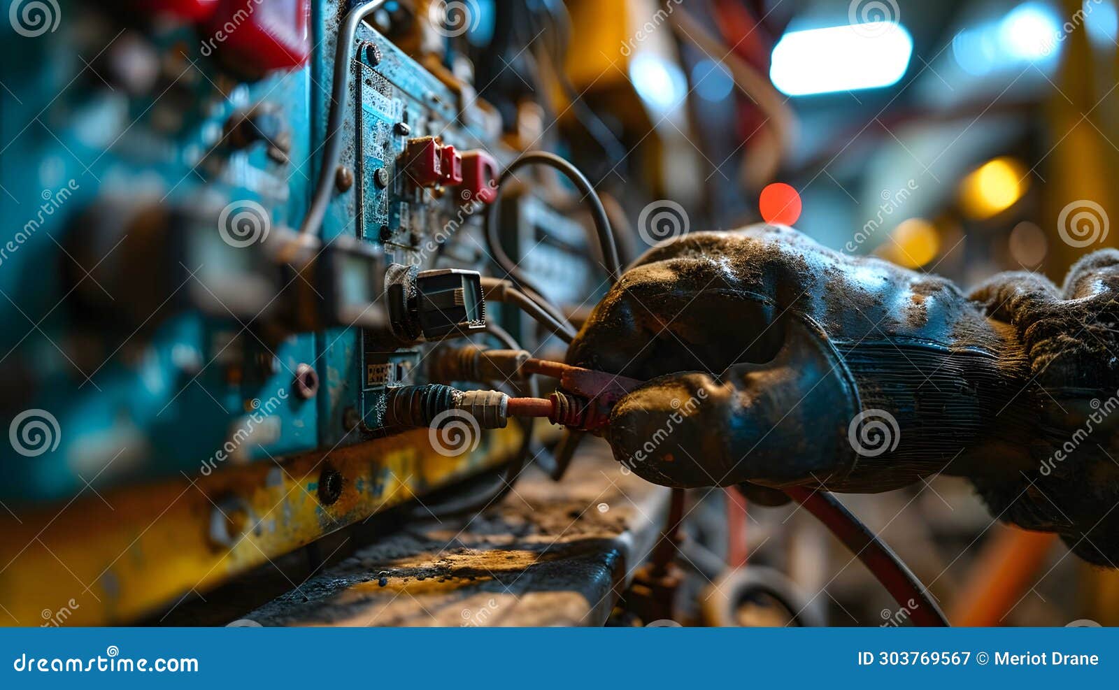 Electrician Measurements with Multimeter Testing Current Electric in ...