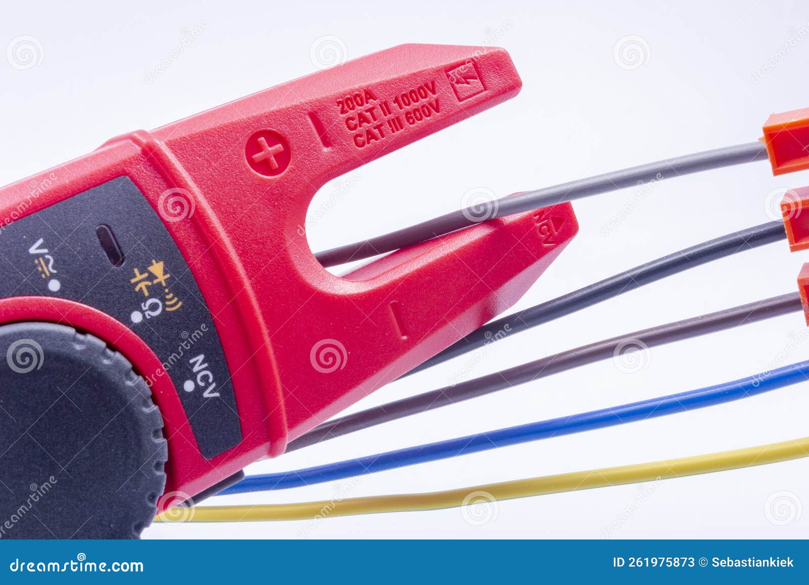 The Electrician Measures the Current in the Phase Wire with a Meter ...