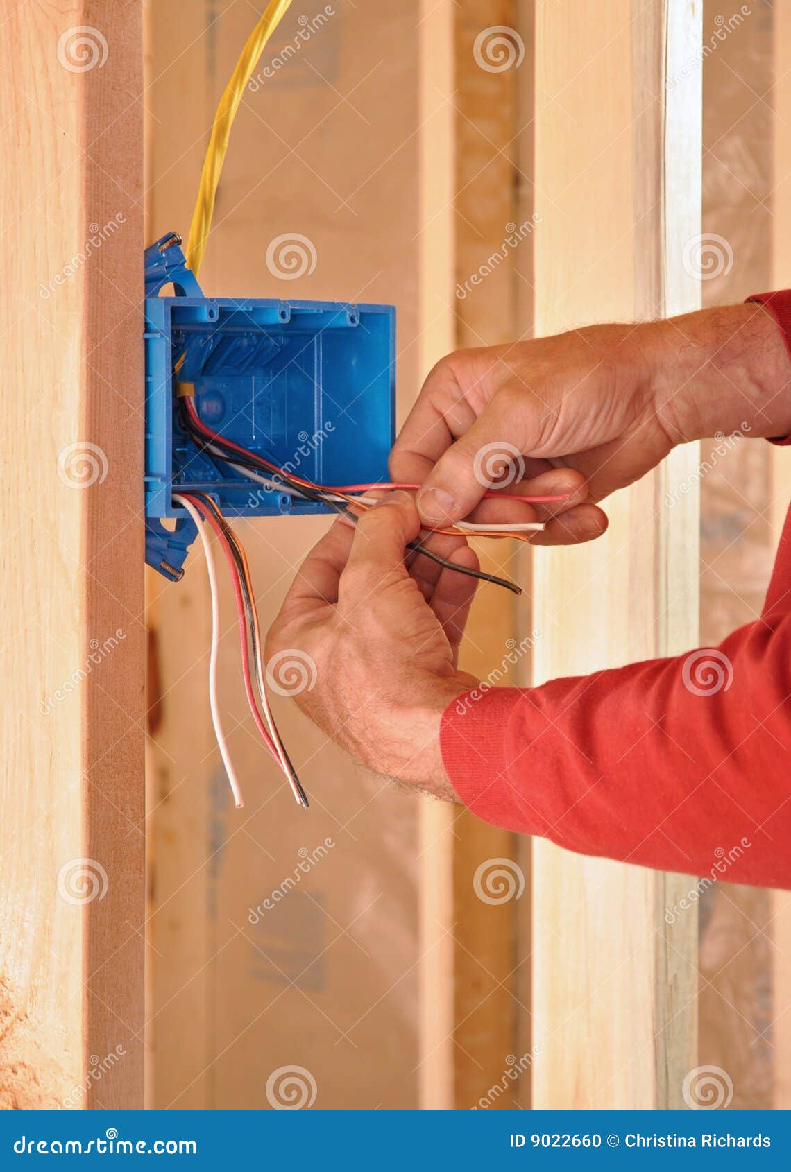 Electrician S Hands Connecting Wires Stock Photo - Image of industry ...