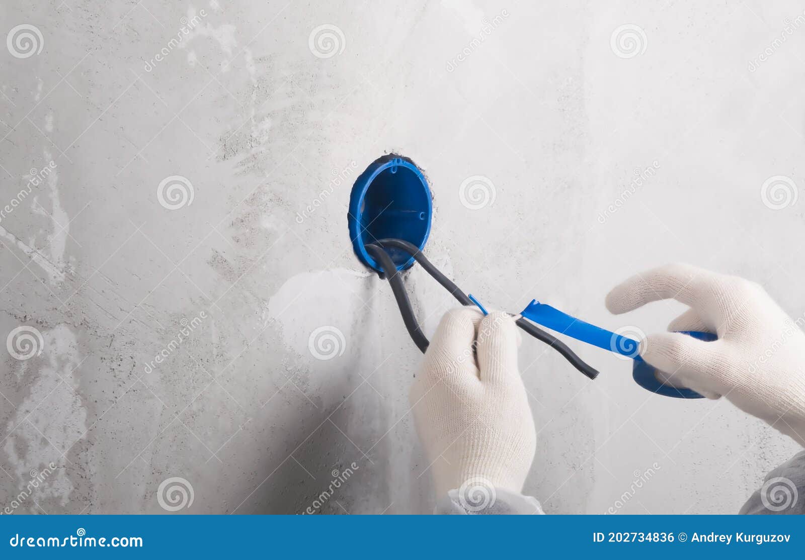 Wires And Socket Installation And Pipes Of Electricity In House ...