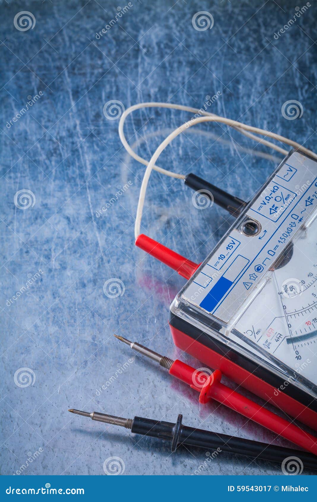 ElectricianÂ’s Multimeter on Scratched Metallic Surface Construct Stock ...