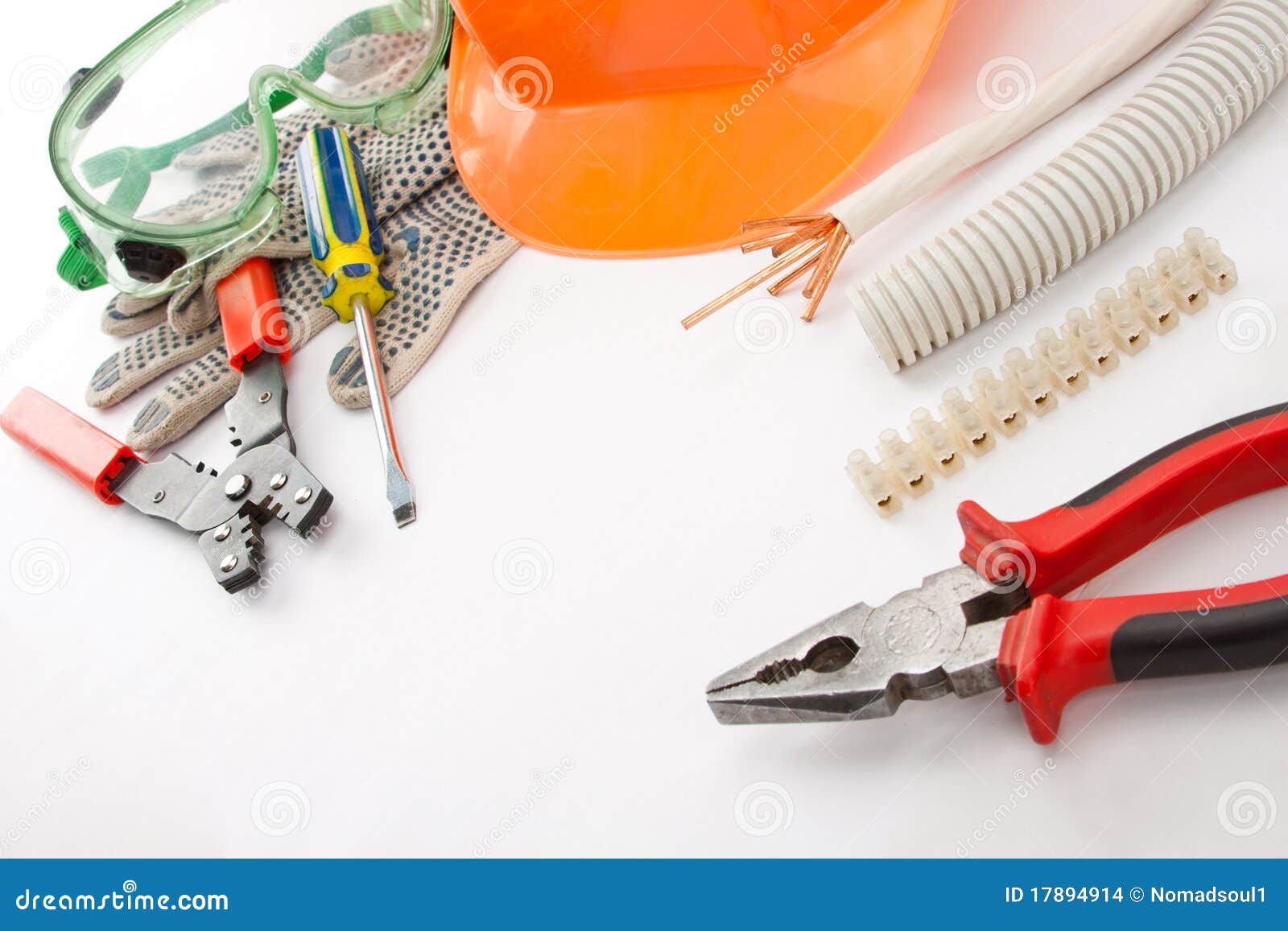 Electrician s tools stock photo. Image of occupation - 17894914