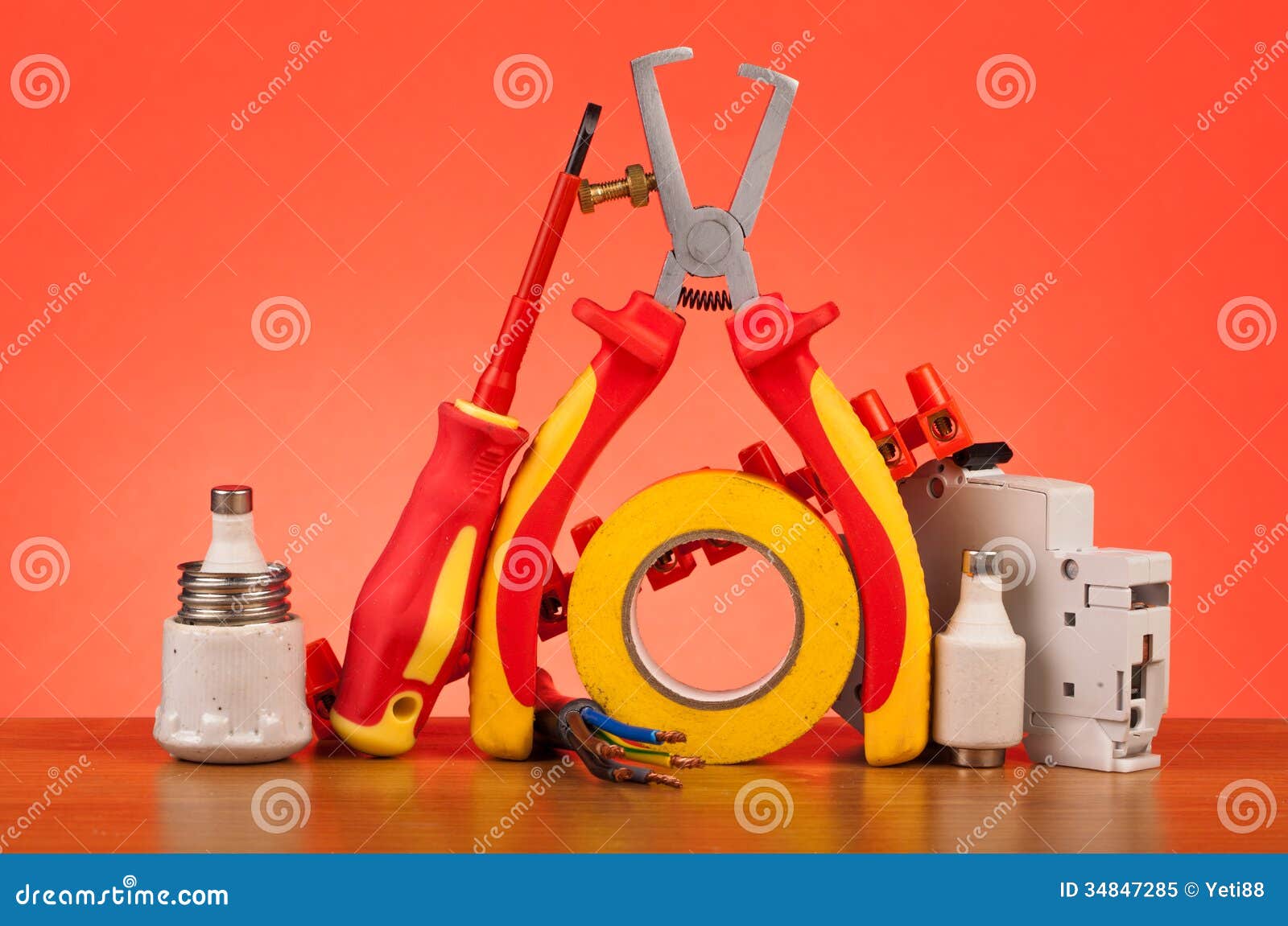 Electrician s tools stock image. Image of power, multimeter - 34847285