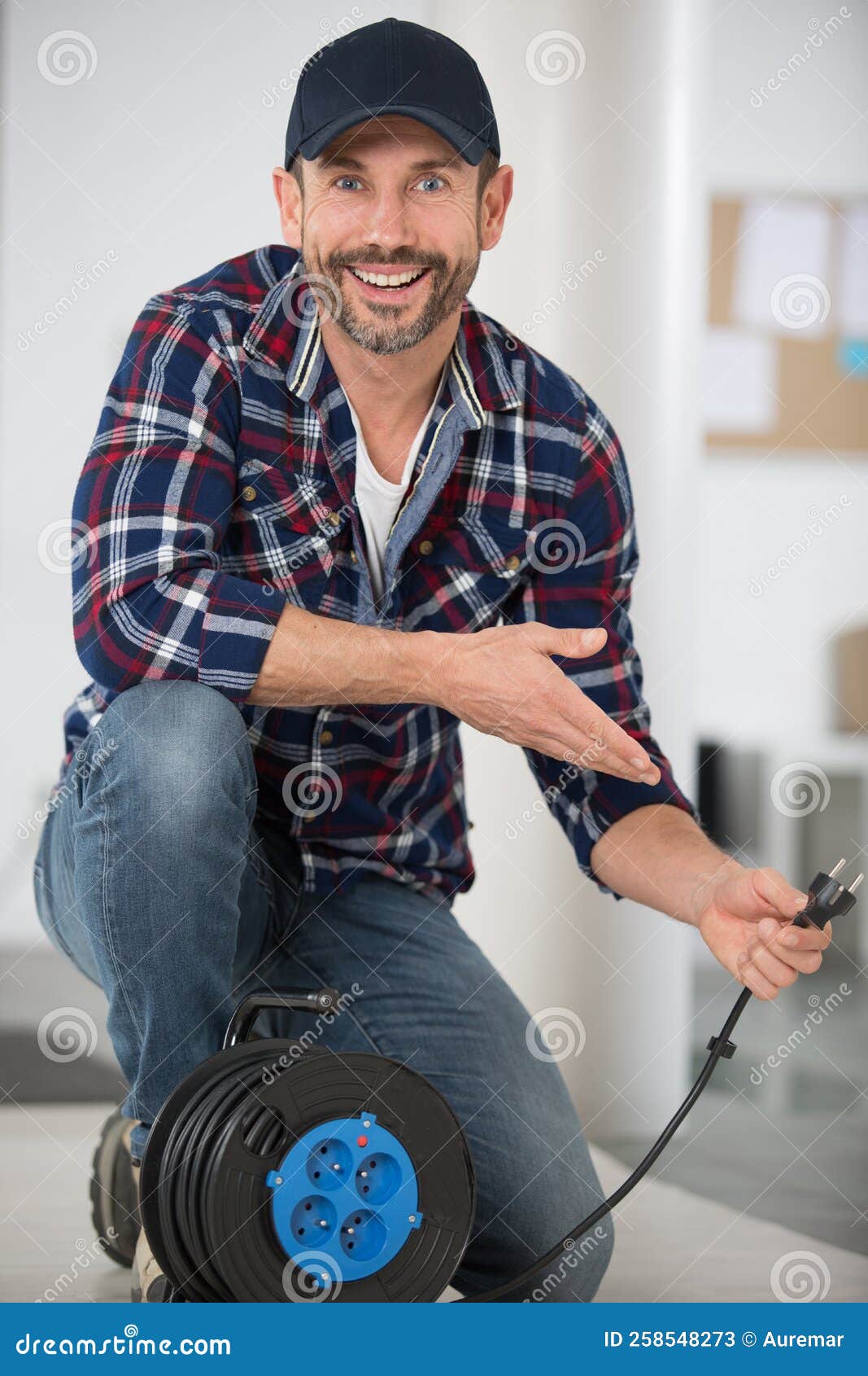Electrician Smiling at Camera Stock Image - Image of technician, labor ...