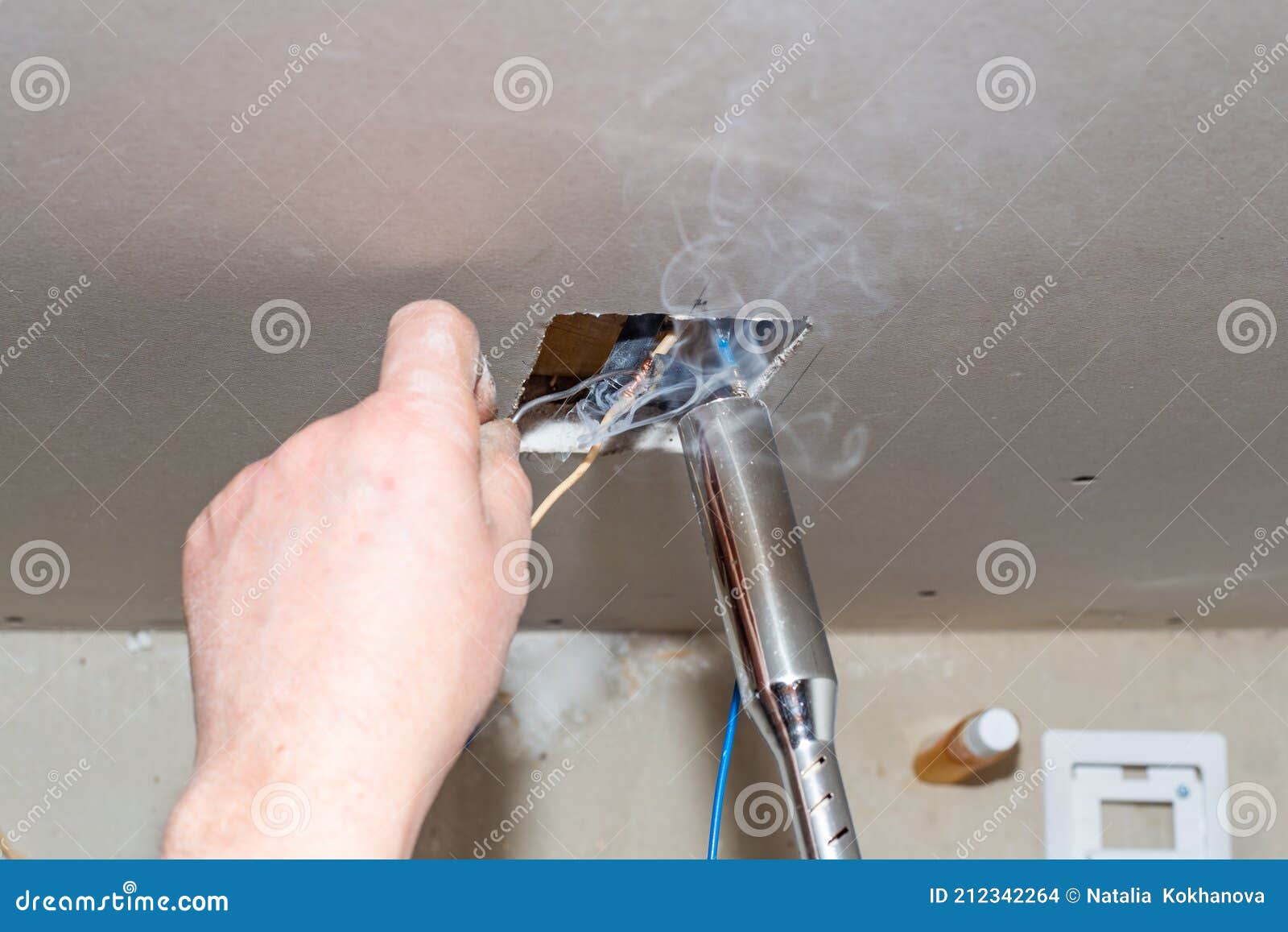 Wires And Socket Installation And Pipes Of Electricity In House ...