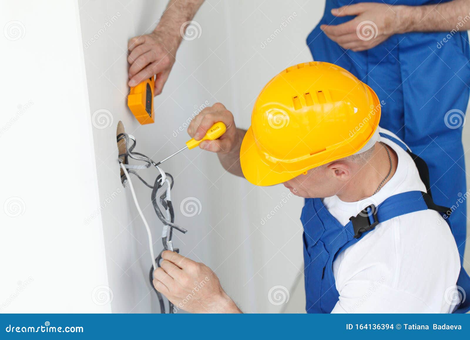 Electrician Stripping Electrical Wires Stock Photo - Image of installer ...