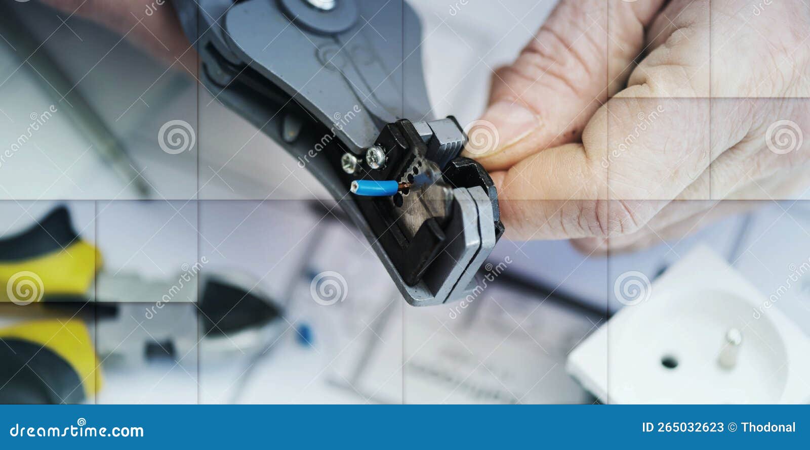 Electrician S Hands Working With Voltage Wires Insulation And Cable ...