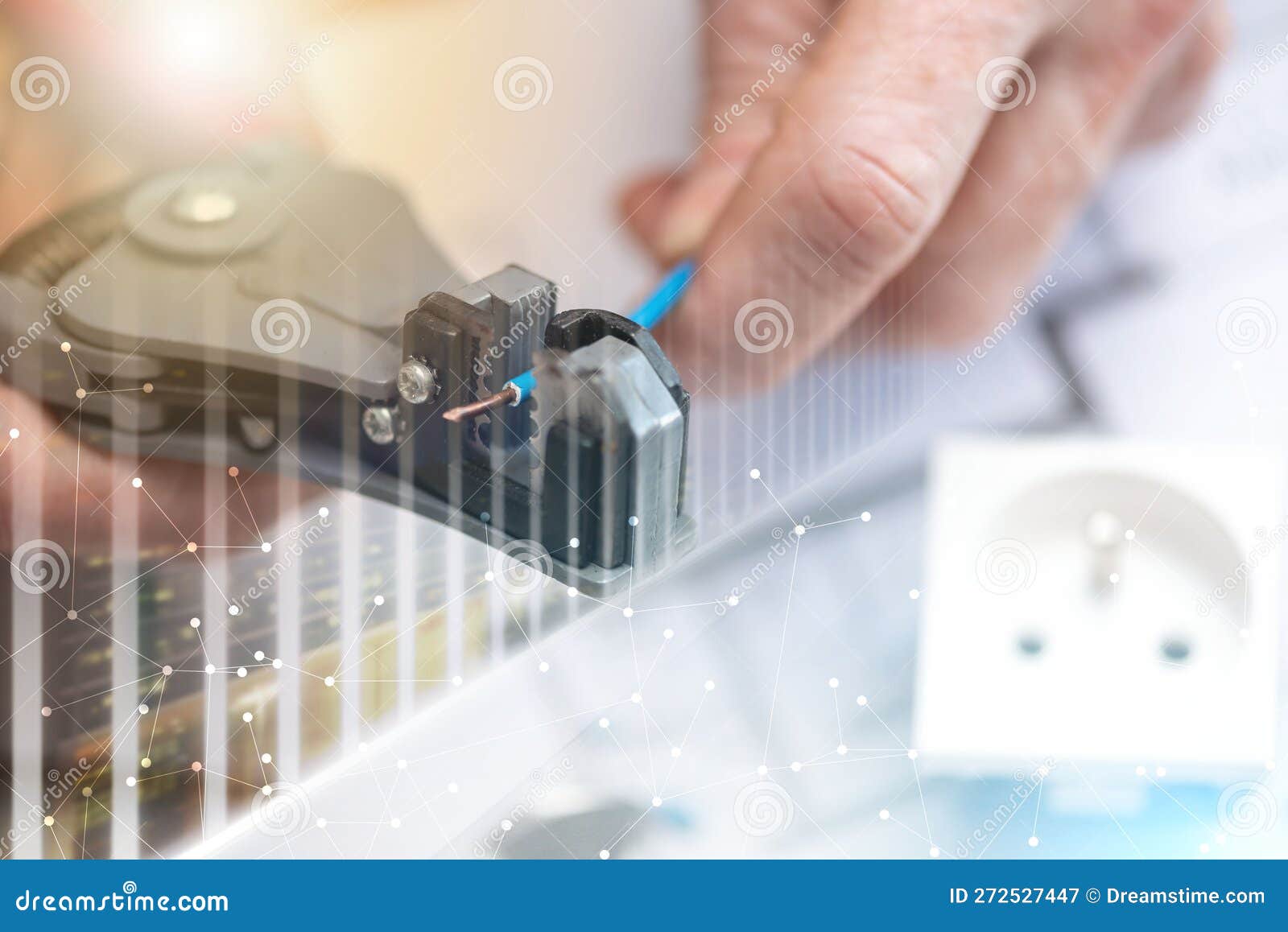 Electrician Stripping a Wire Multiple Exposure Stock Image - Image of ...