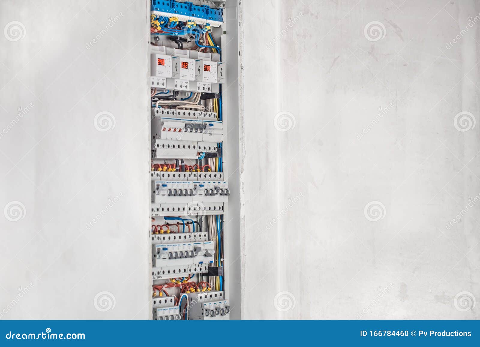 Electrician, Switchboard with Fuses. Connection and Installation in the ...