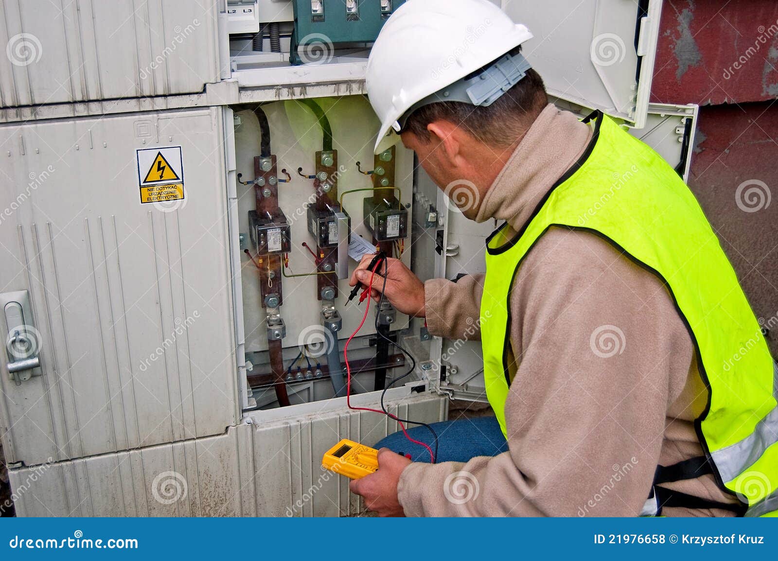 Electrician in Switching Power Stock Photo - Image of shock, power ...
