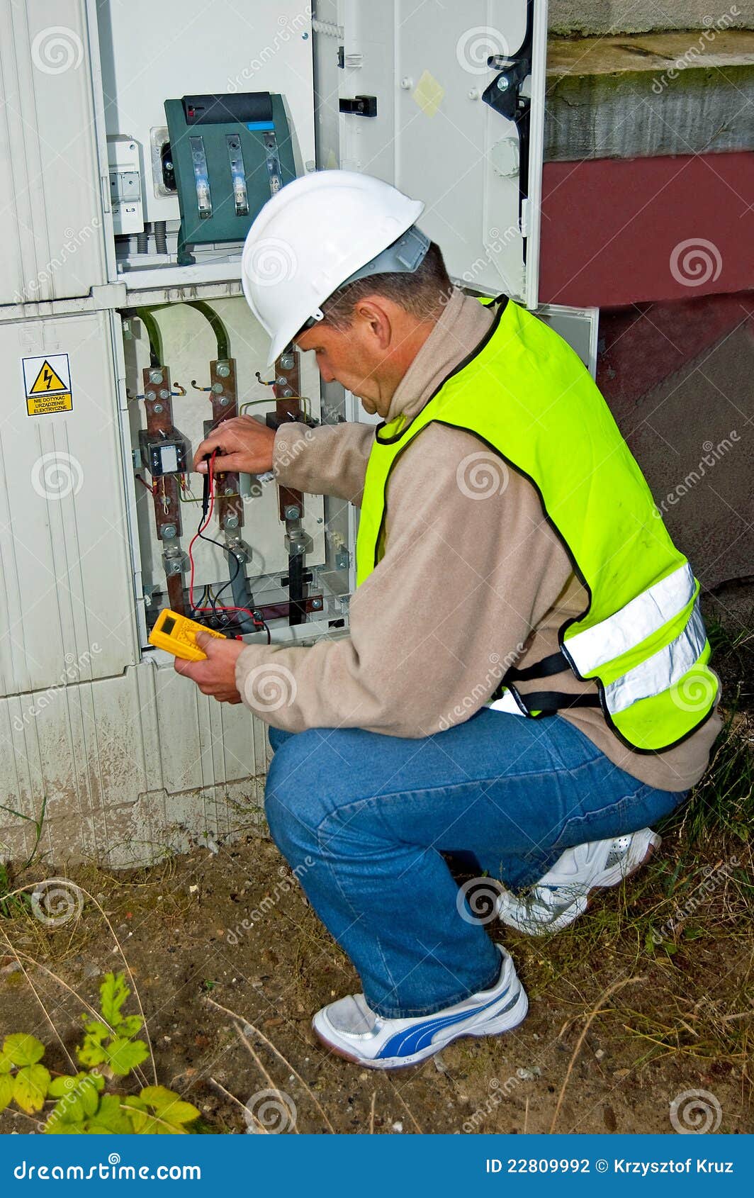 Electrician in Switching Power Stock Photo - Image of meters ...