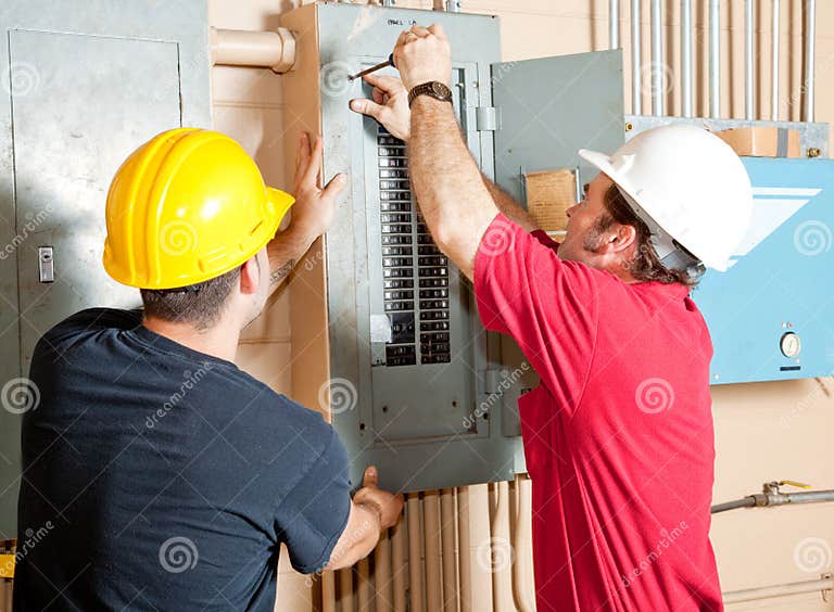 Electrician Teamwork stock photo. Image of mechanical - 8996012