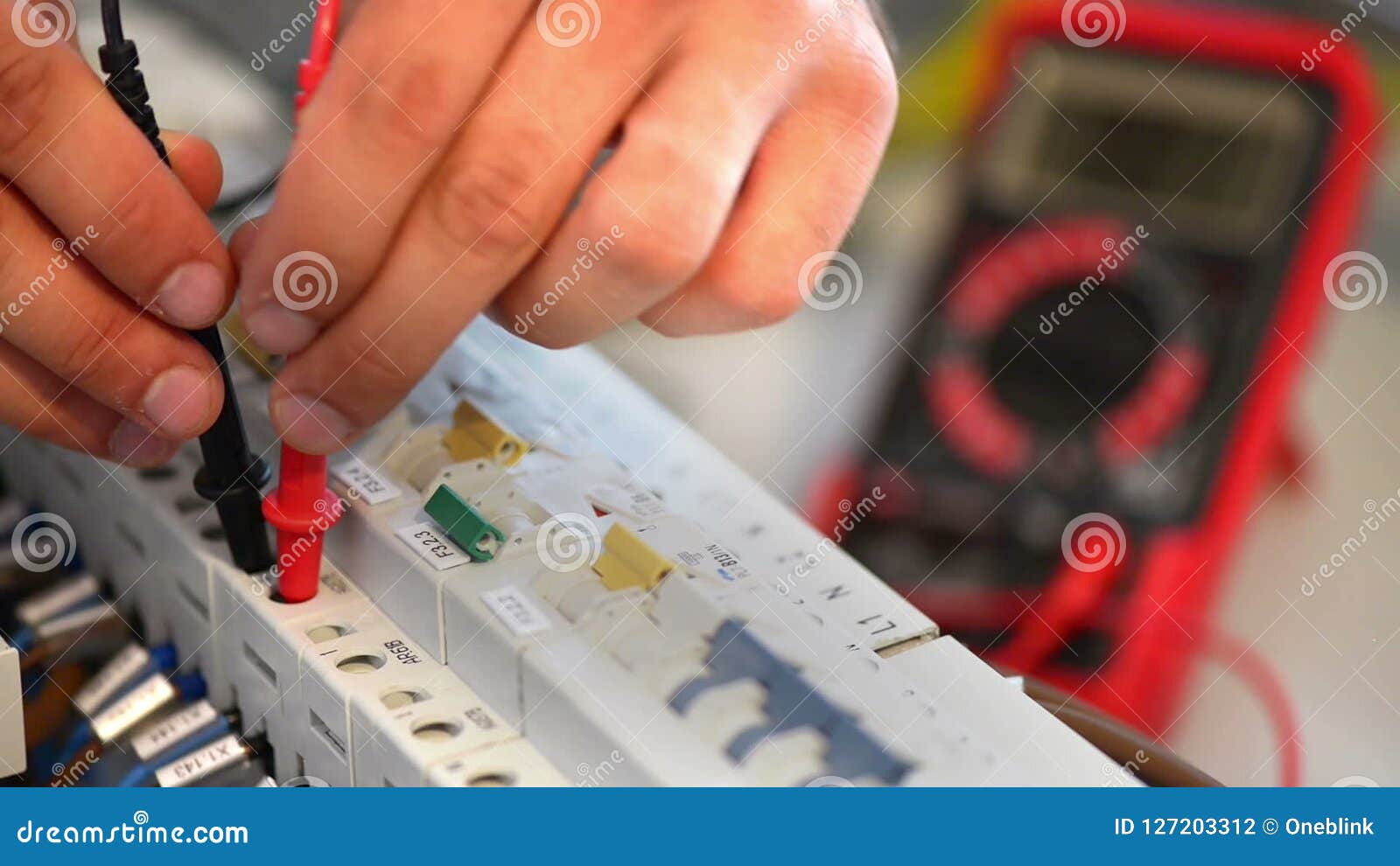 Electrician Testing an Electric Smart Panel Stock Footage - Video of ...