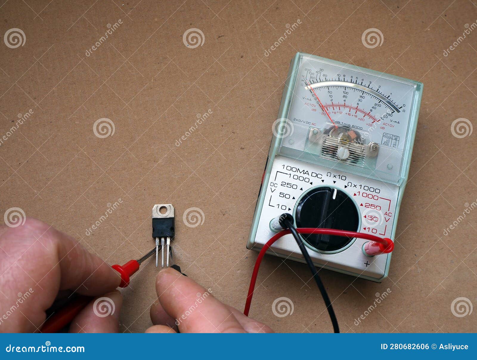 Testing Transistor with Ohmmeter Stock Photo - Image of ammeter ...