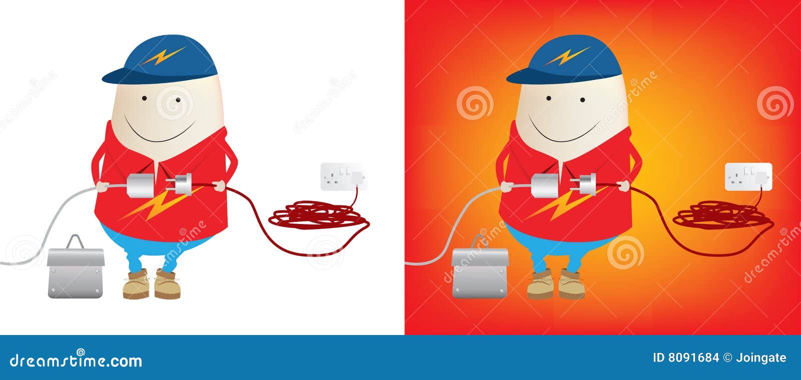 Electrician about To Connect Power Stock Vector - Illustration of woman ...