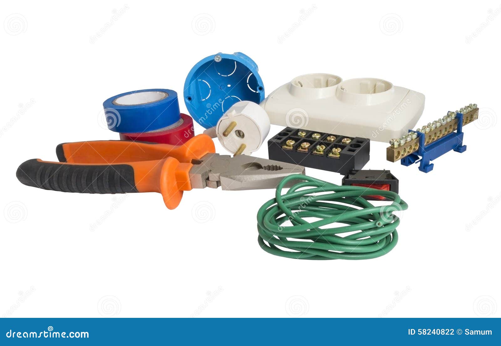 Electrician tools stock photo. Image of electronic, industry - 58240822