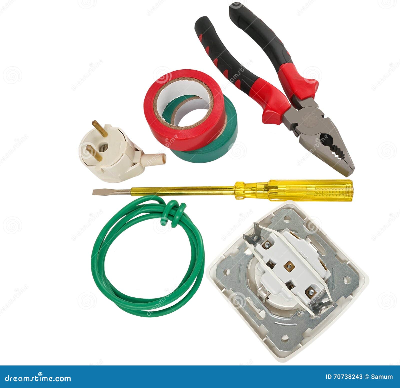 The Electrician tools stock image. Image of plastic, cutter - 70738243