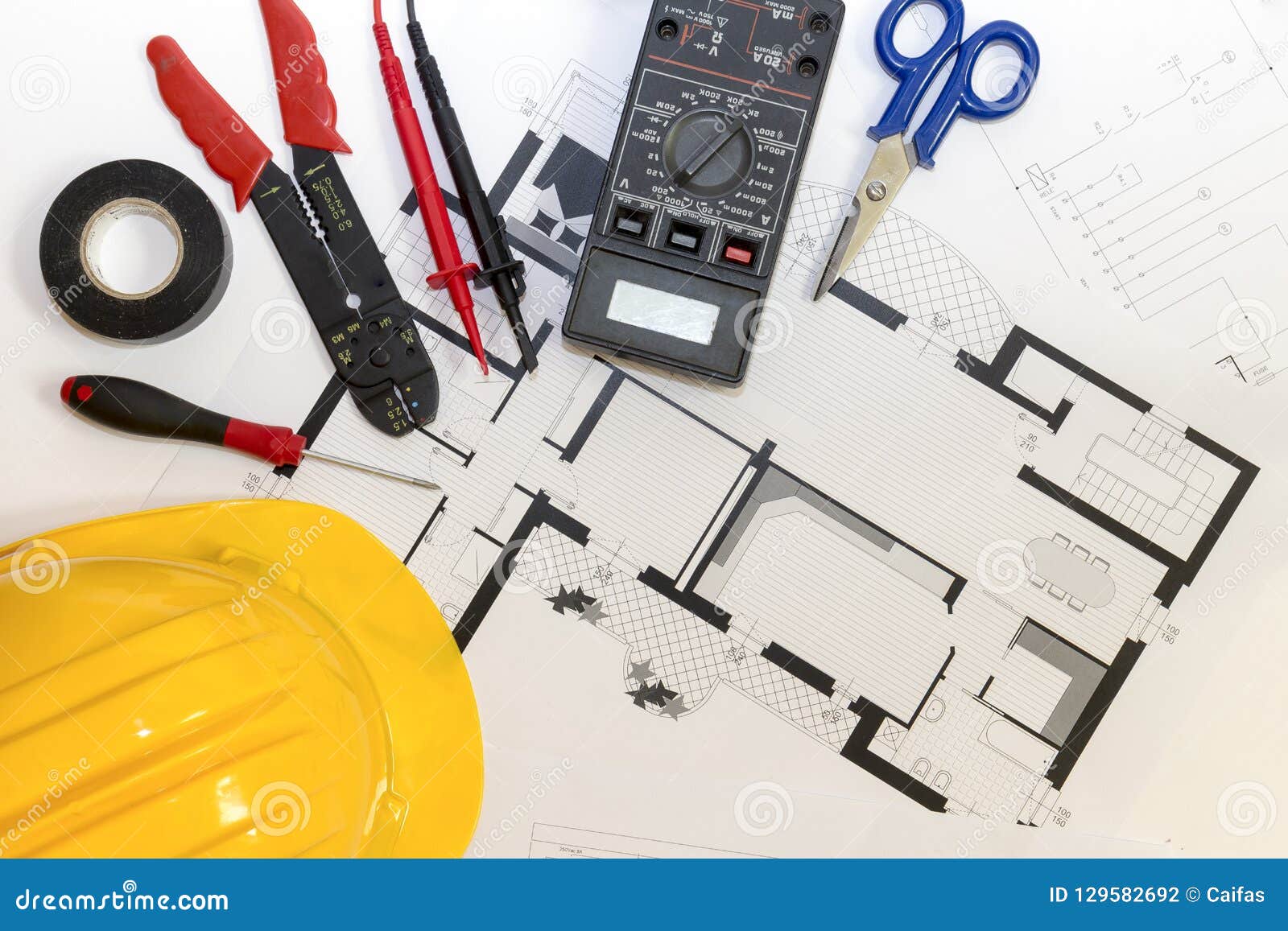 Electrician Tools , Instruments and Project Design Stock Photo - Image ...
