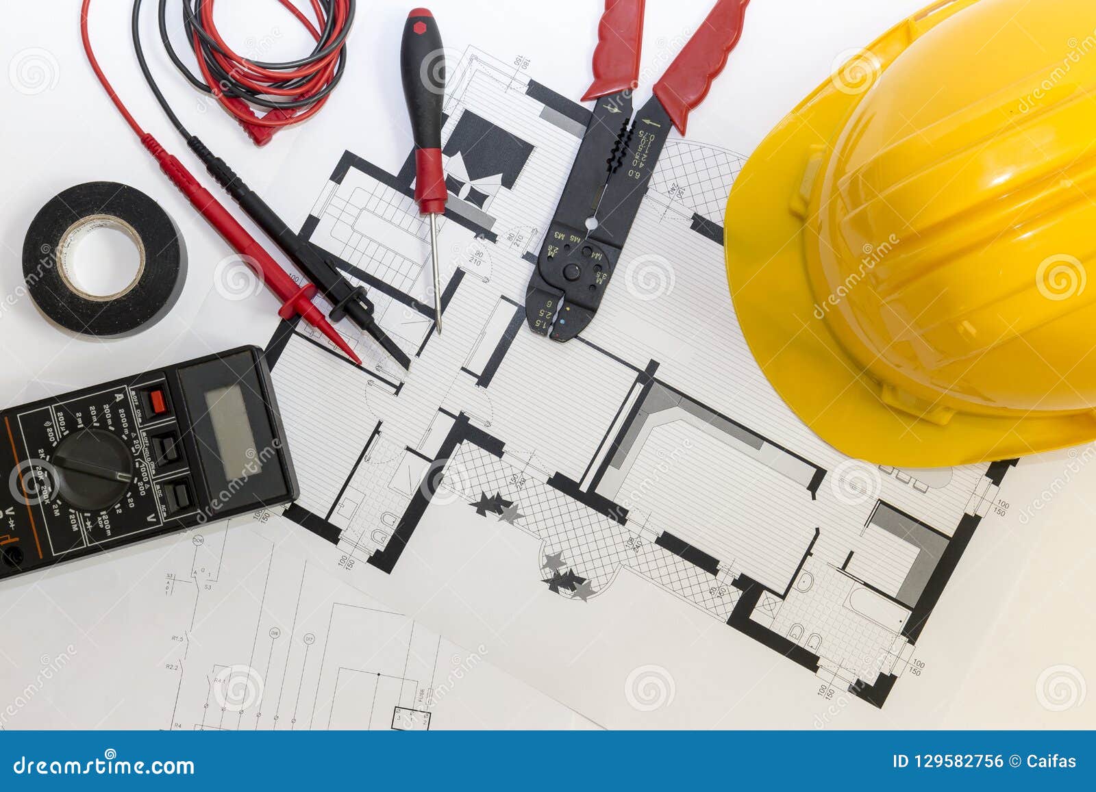 Electrician With Box Of Tools Testing Fuse Box Or Switch Box By ...