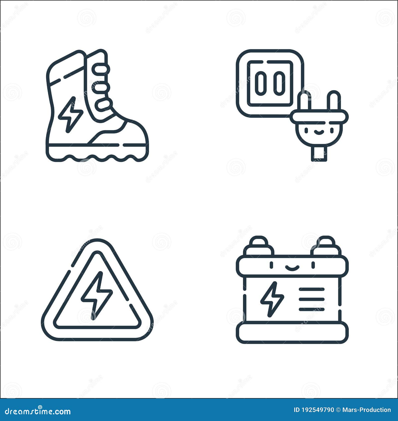 Linear Electricity Icon From Electrian Connections Outline Collection ...