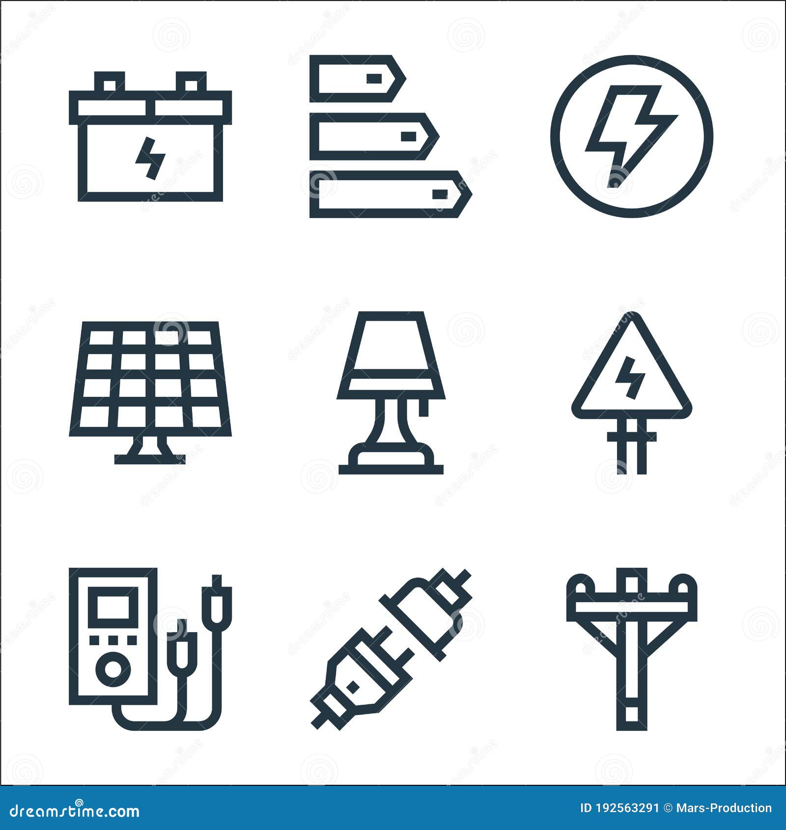 Electrician Tools and Line Icons. Linear Set Stock Vector ...