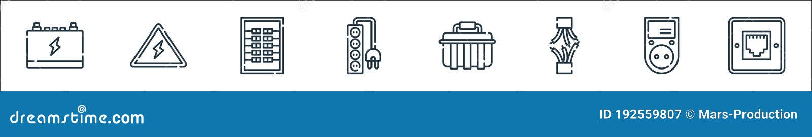 Electrician Tools and Line Icons. Linear Set Stock Vector ...