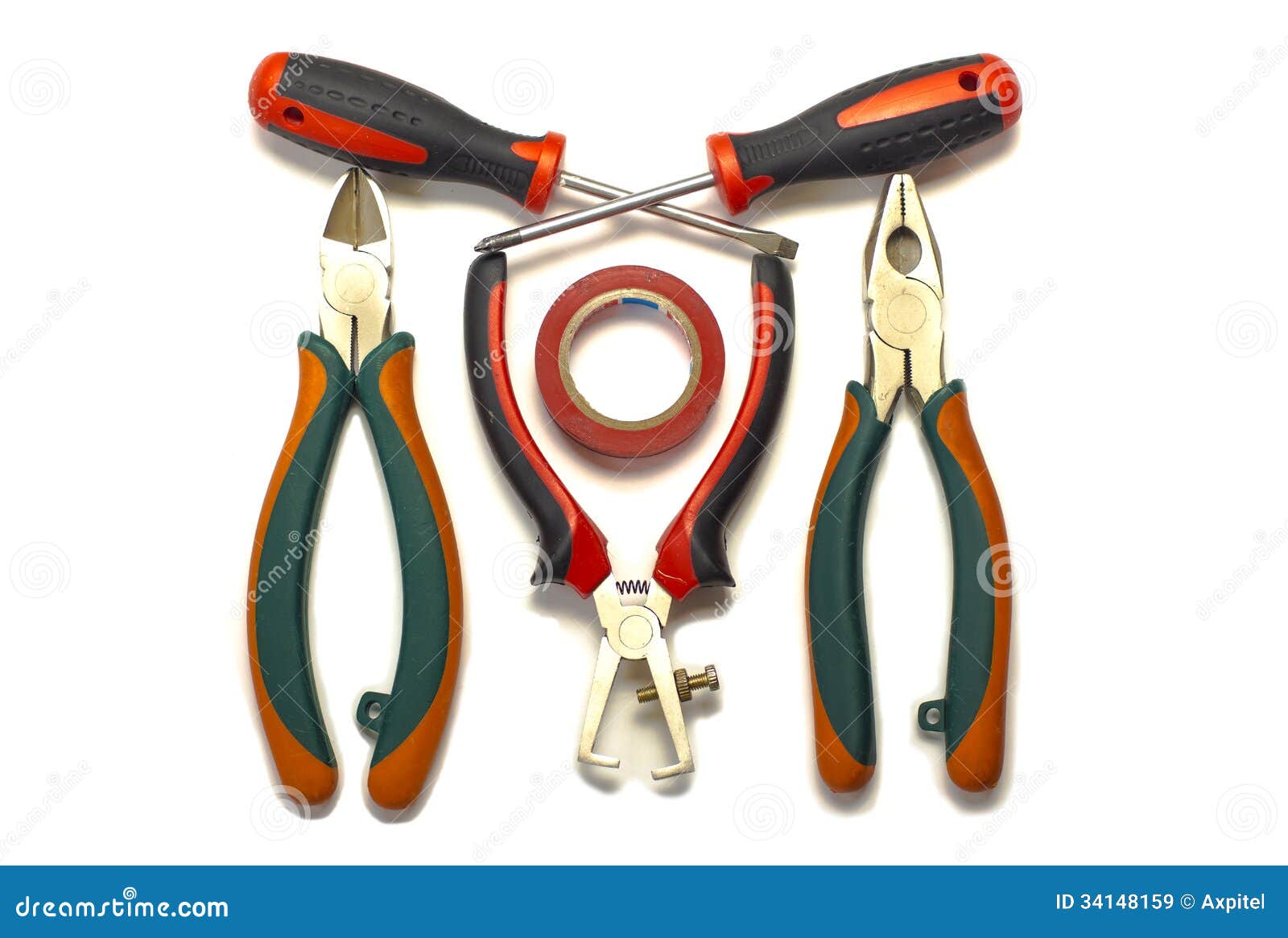 Electrician tools stock image. Image of isolated, adhesive - 34148159
