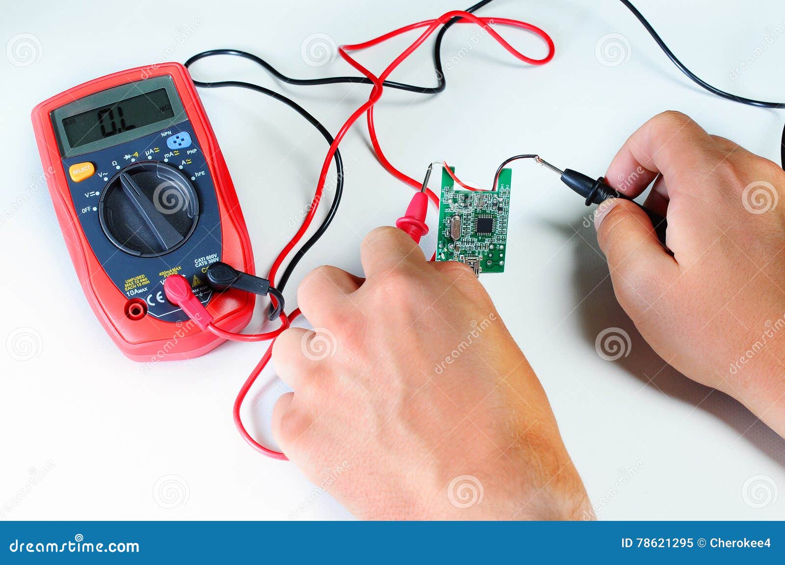 Electrician Using the Digital Multimeter in Workshop Stock Image ...