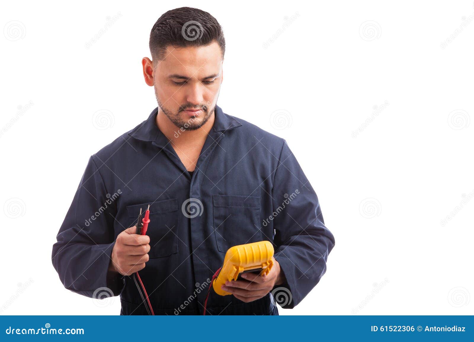 Electrician Using a Multimeter Stock Photo - Image of multimeter ...