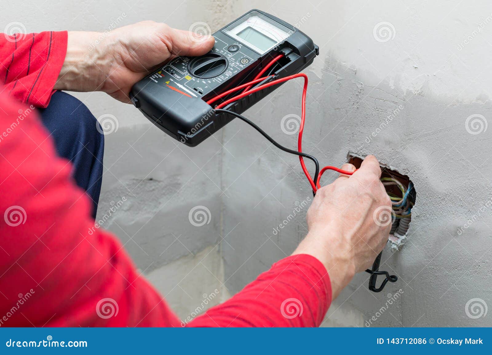 Electrician Using Voltmeter Stock Photo - Image of control, energy ...