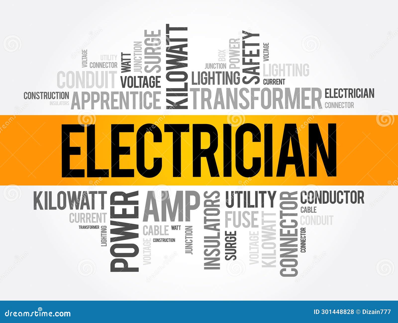 Electrician Word Cloud Collage, Concept Background Stock Illustration ...
