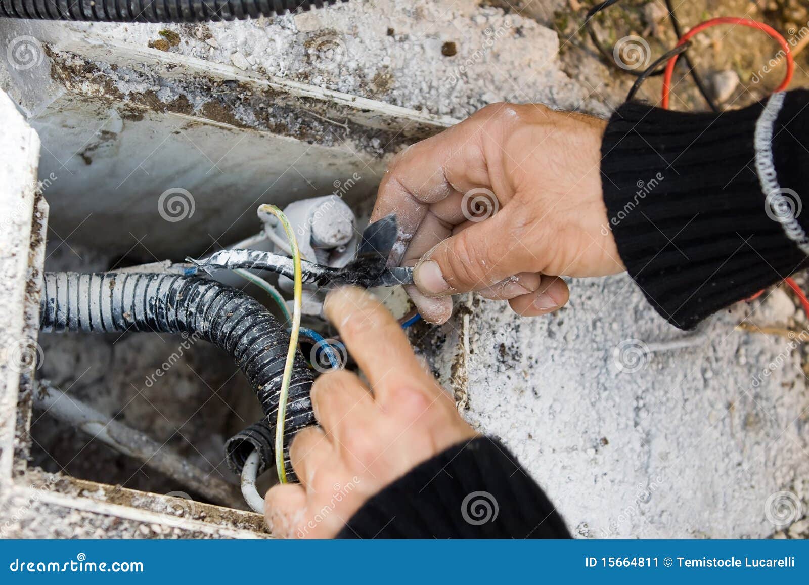 Electrician at work stock image. Image of person, laborer - 15664811