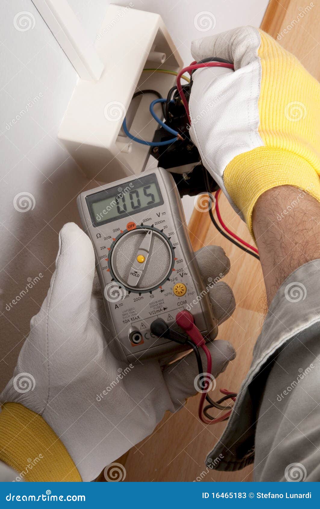 Electrician at work stock image. Image of power, home - 16465183