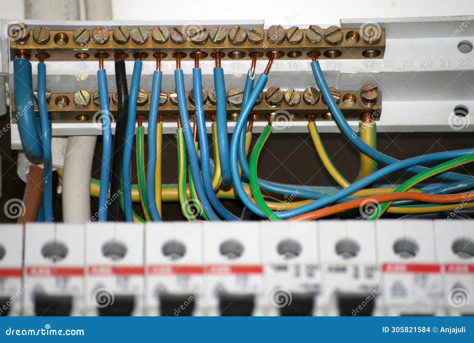 Electrician Work Connecting Cables at Control Box Stock Photo - Image ...
