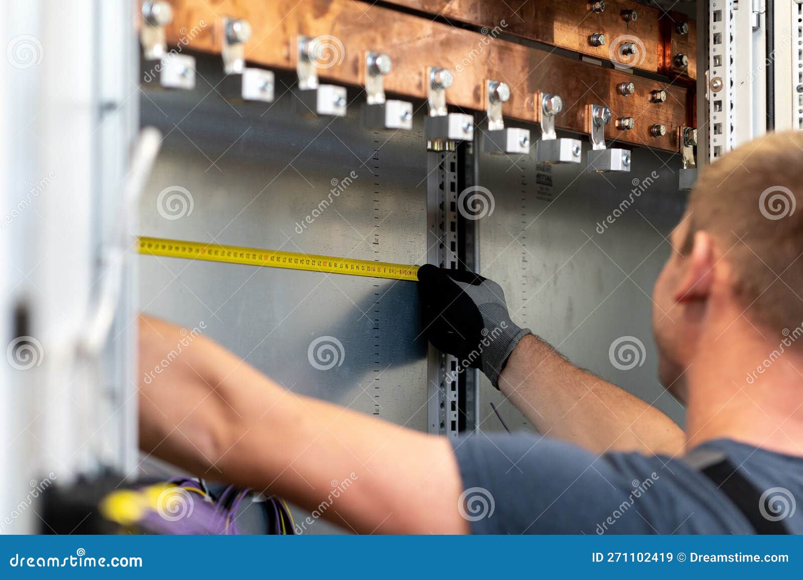 Electrician at Work, Electric Components, Electrical Voltage Stock ...
