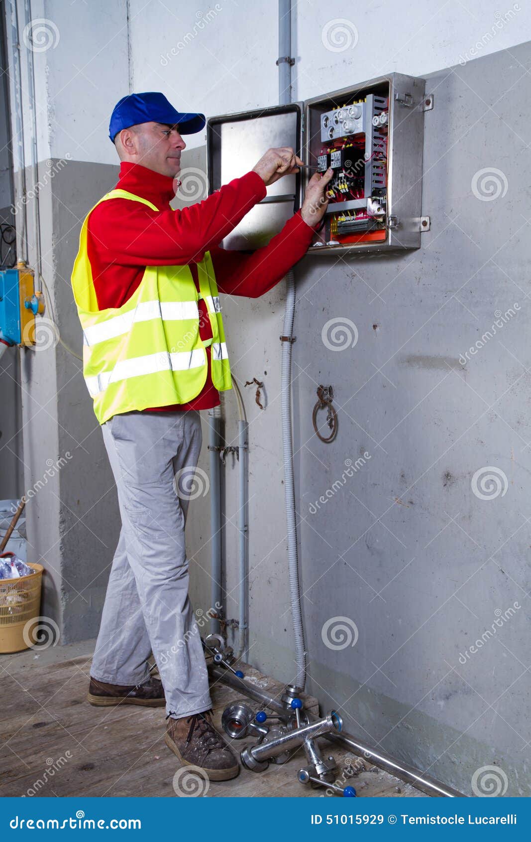 Electrician at work stock image. Image of electricina - 51015929