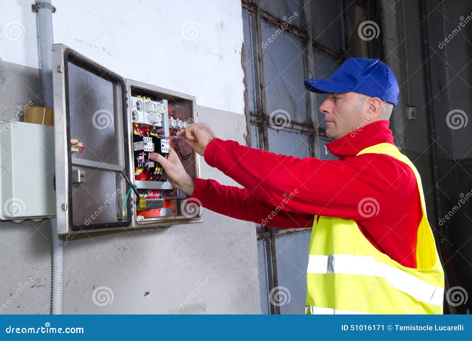 Electrician at work stock image. Image of measure, equipment - 51016171