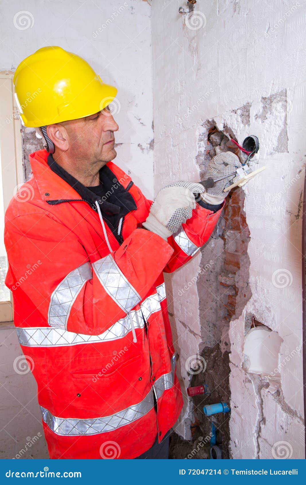 Electrician at work stock photo. Image of professional - 72047214