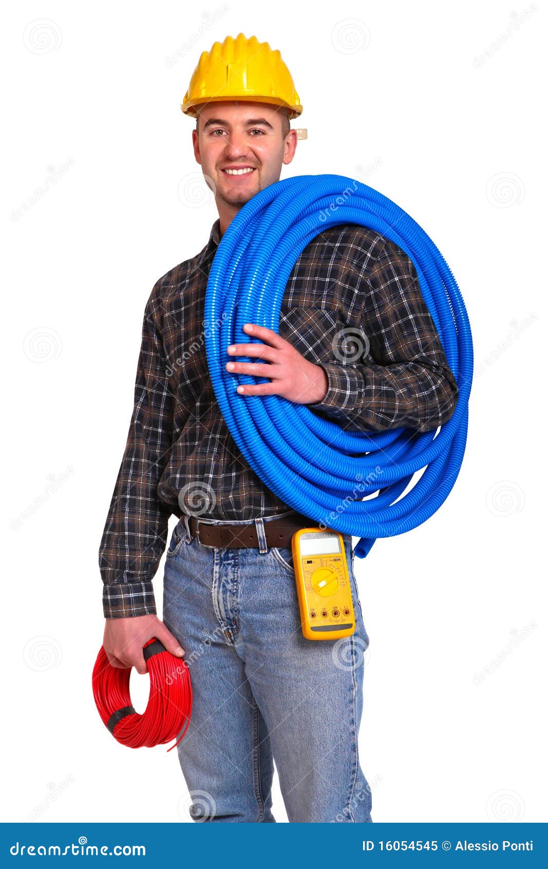 Electrician worker. stock image. Image of caucasian, energy - 16054545