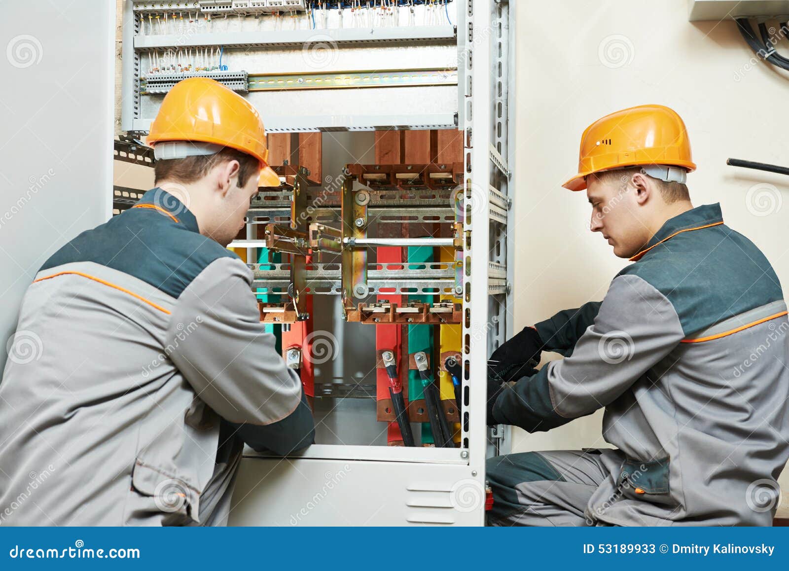 Electrician workers stock image. Image of current, laborer - 53189933