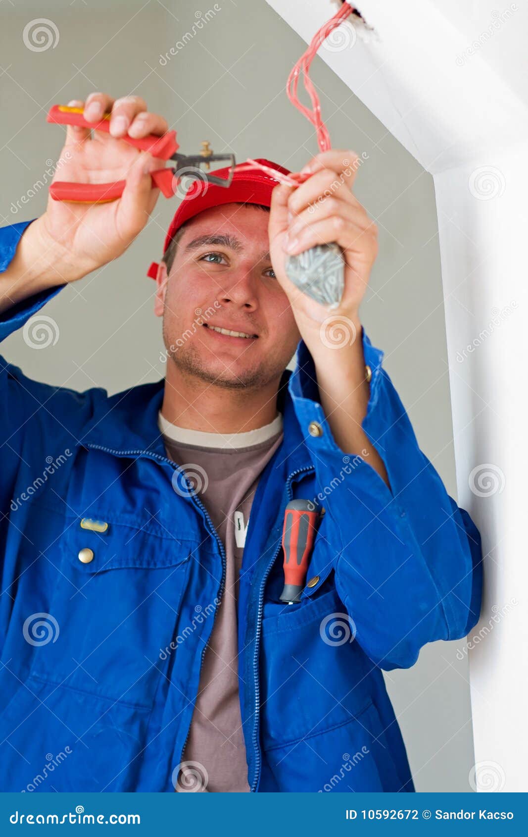 Electrician working stock photo. Image of electrical - 10592672